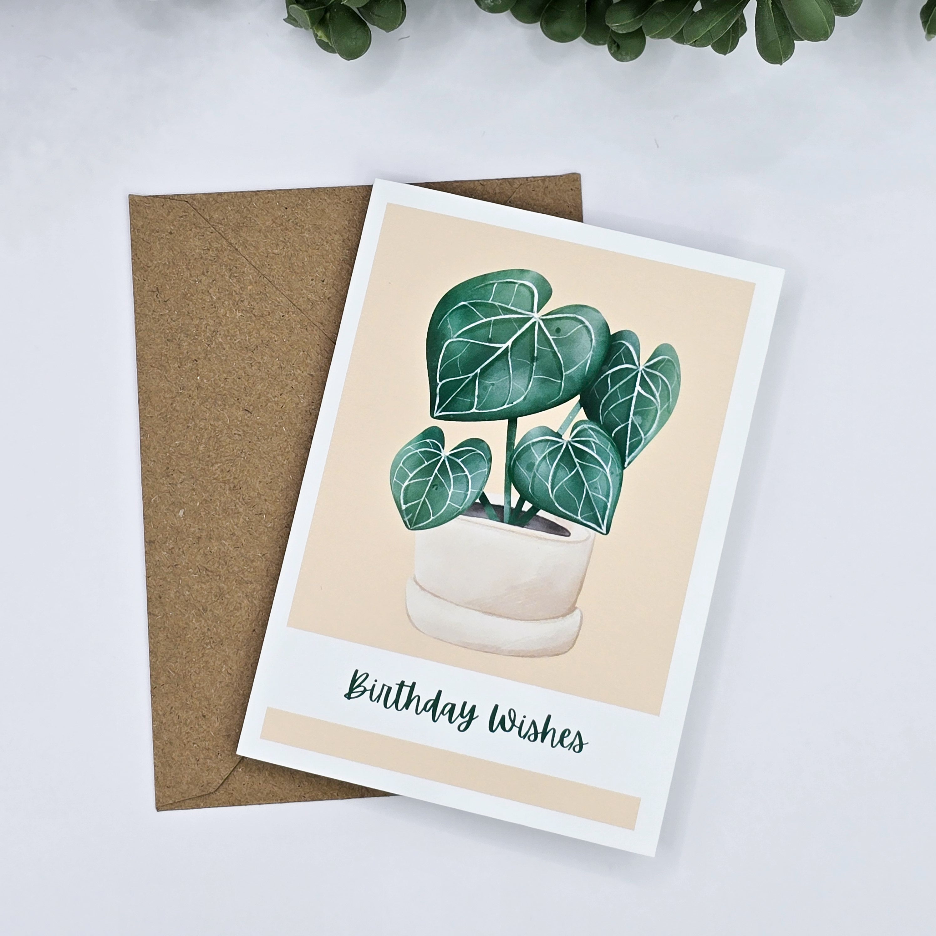 Anthurium Birthday Wishes Gift Card / Mini Greeting Card – My Plantasy