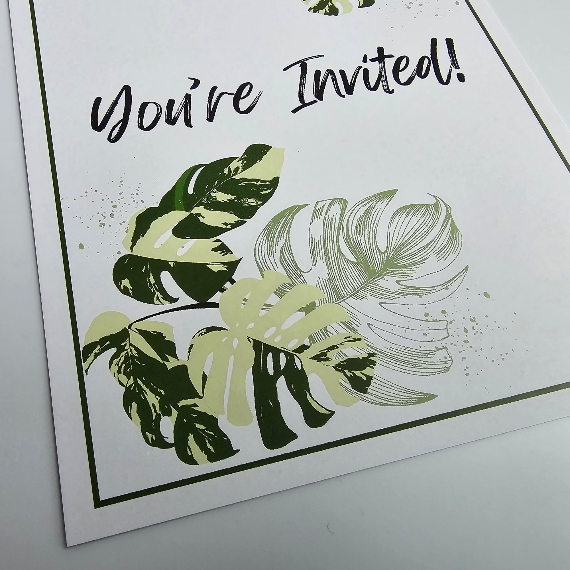 Variegated Monstera Party Invitations, Blank plant Invitations – My ...