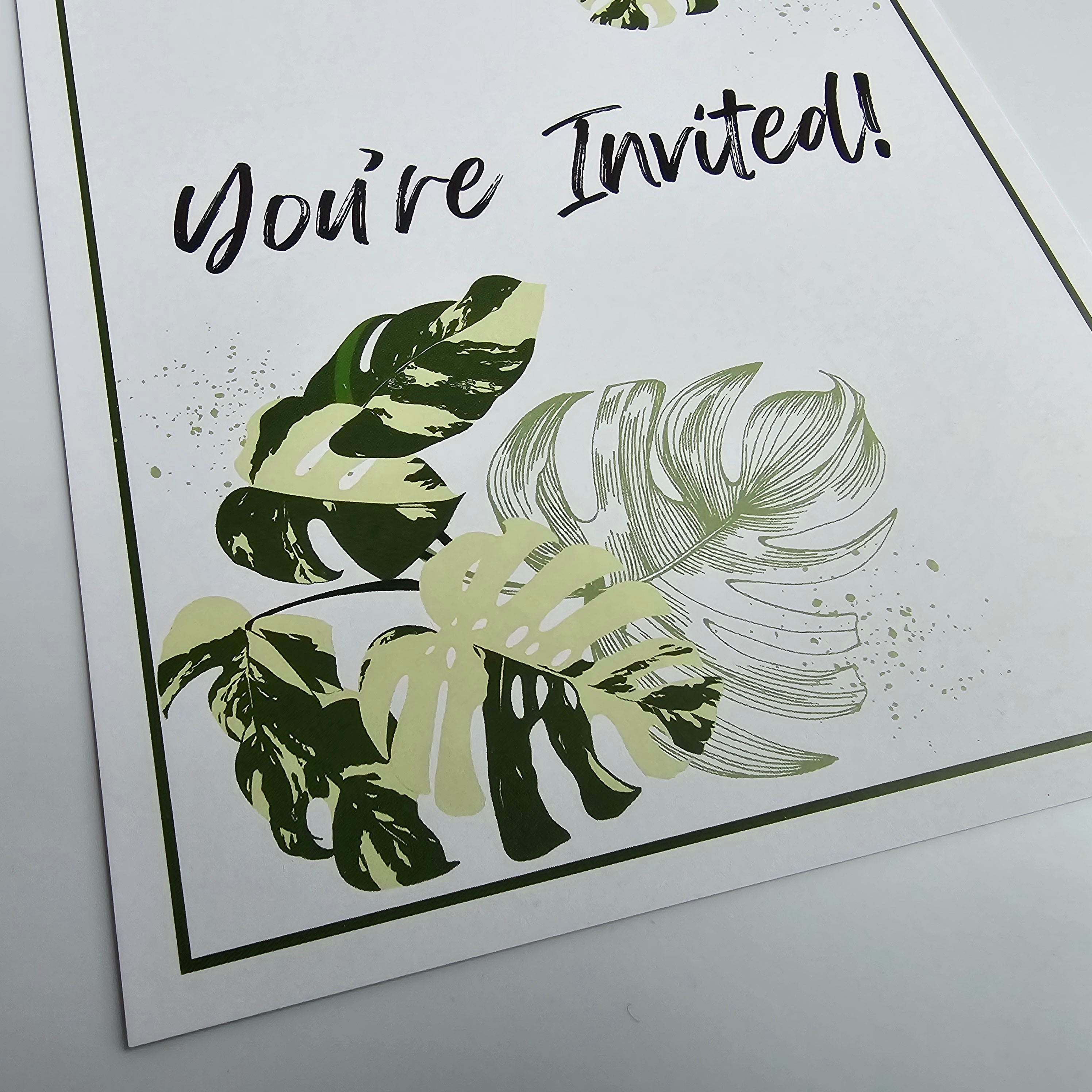 Variegated Monstera Party Invitations, Blank plant Invitations – My ...