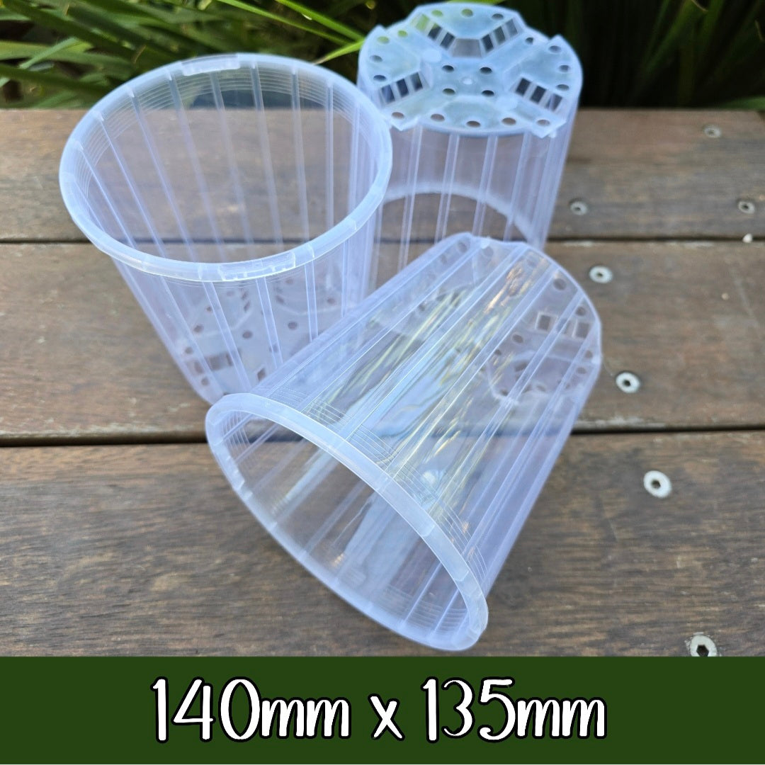 140mm Clear Plastic Plant Pot – My Plantasy